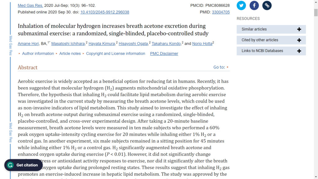 Hydrogen Therapy Improves General Wellbeing